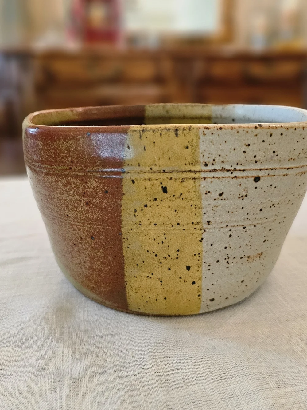 Art | Vintage Mid Century Modern Studio Pottery Bowl Speckled Earth ...